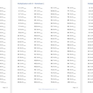 50 Printable Multiplication Worksheets of Which 5 for Each Number From ...