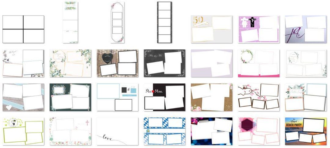Photobooth Photobox Templates Layouts Template 20pcs, Wedding, Birthday ...