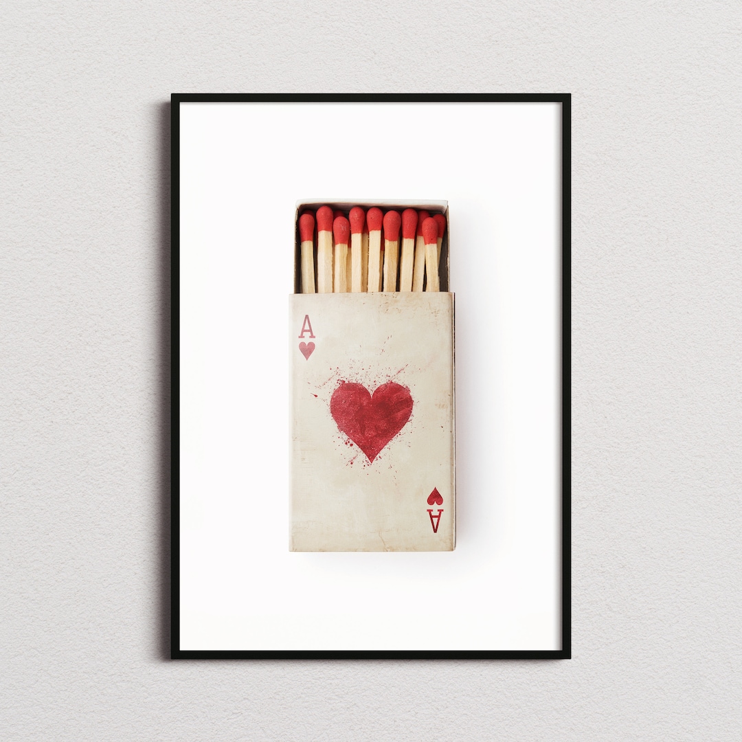 Ace of Hearts Matchbox Print, Ace of Hearts Poster, Ace of Hearts Print ...