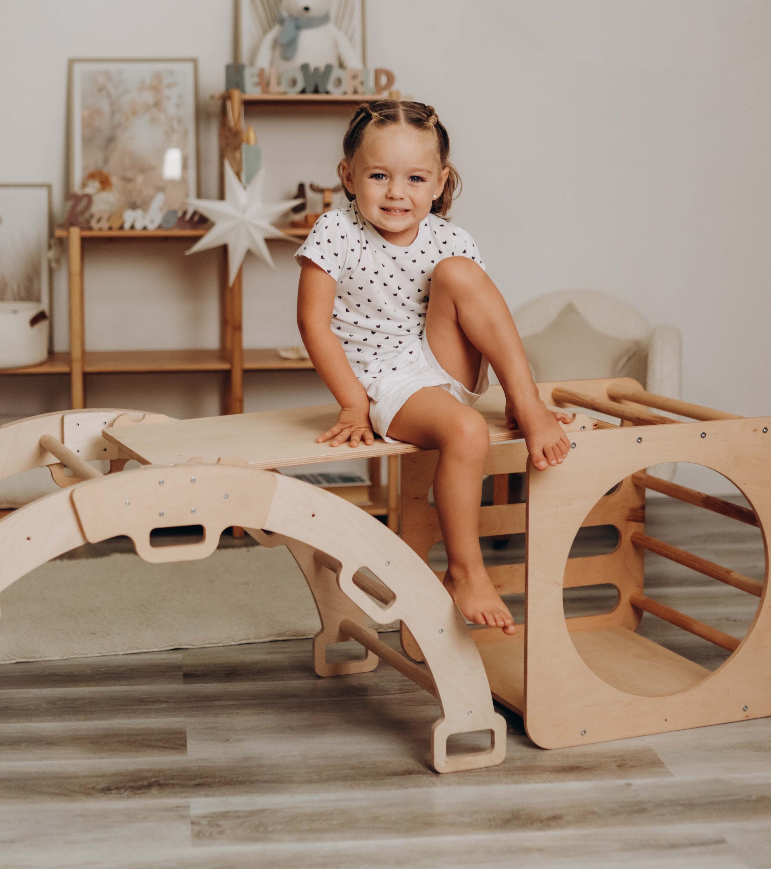Large Wooden Climbing Arch, Baby Gym Montessori, Montessori Climber ...