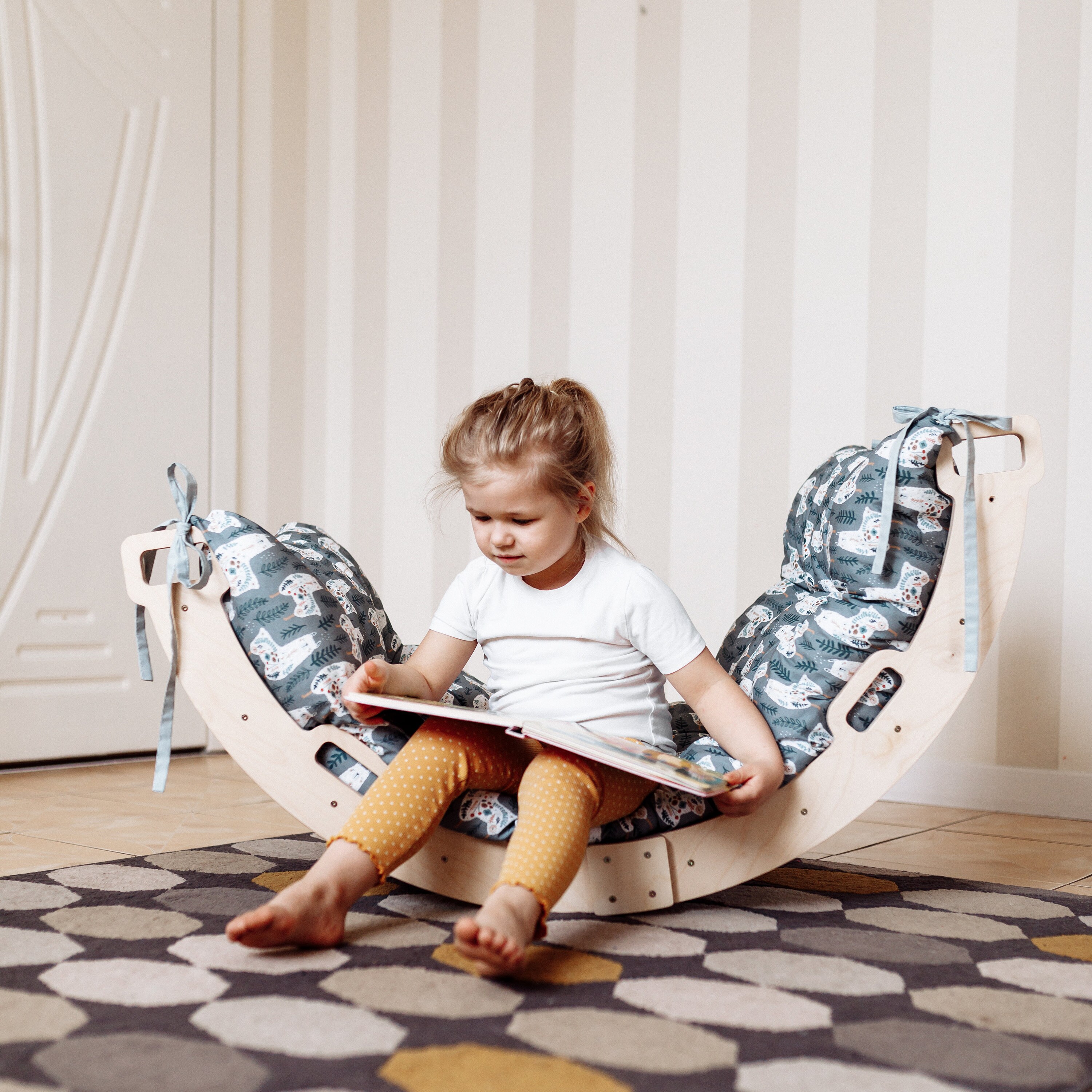 Wooden Swing, Climbing Arch, Toddler Birthday Gift, Climbing Arch With ...