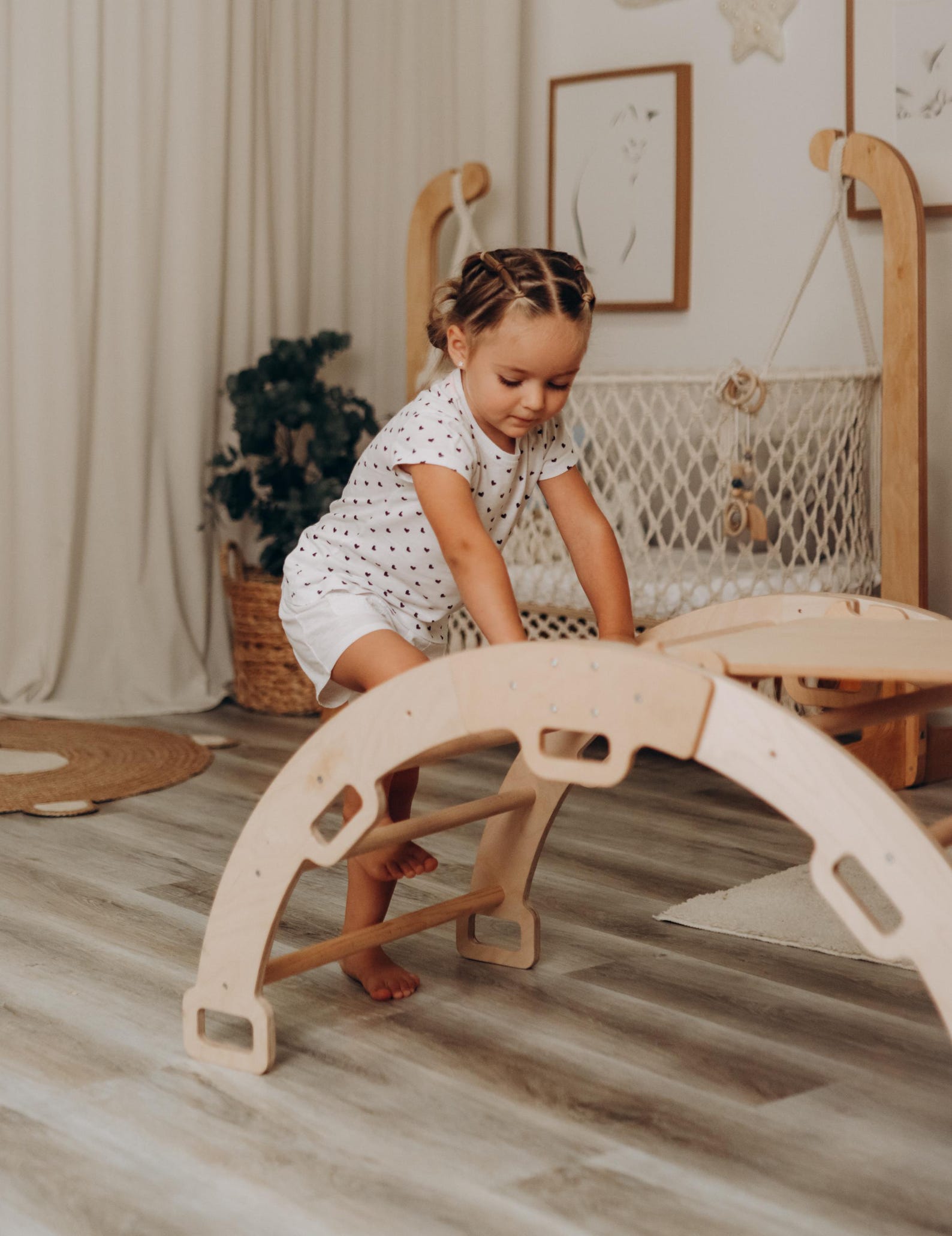 Large Wooden Climbing Arch, Baby Gym Montessori, Montessori Climber ...