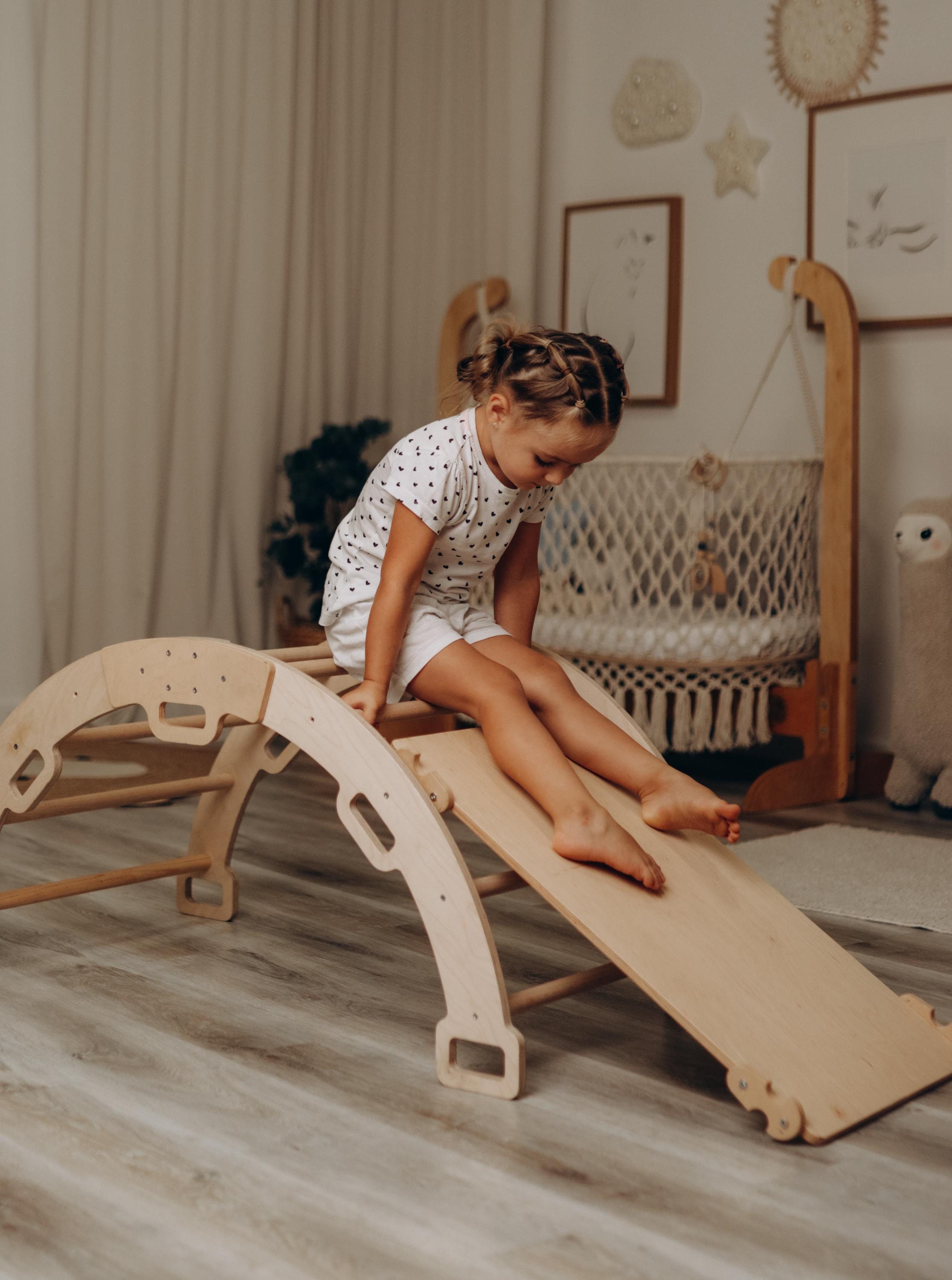 Large Wooden Climbing Arch, Baby Gym Montessori, Montessori Climber ...