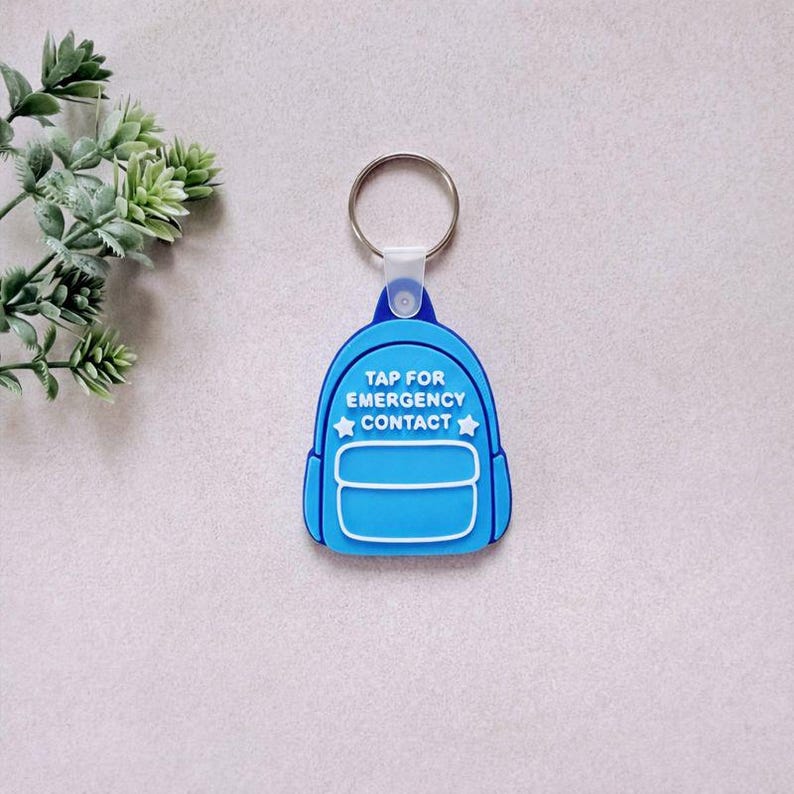 Custom NFC Emergency Contact Keychain, Personalized Kids Medical ID Tag ...