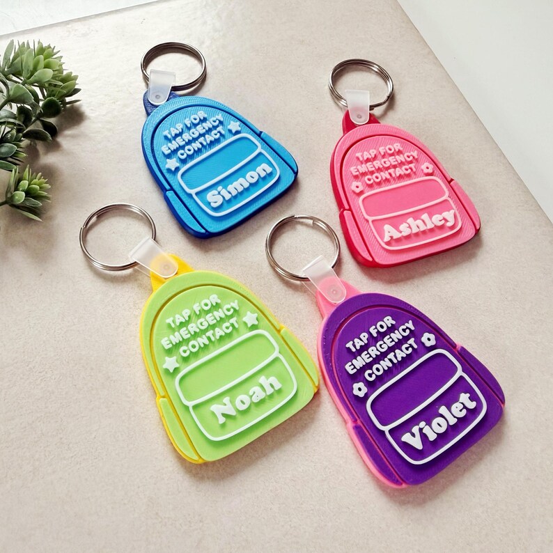 Custom NFC Emergency Contact Keychain, Personalized Kids Medical ID Tag ...