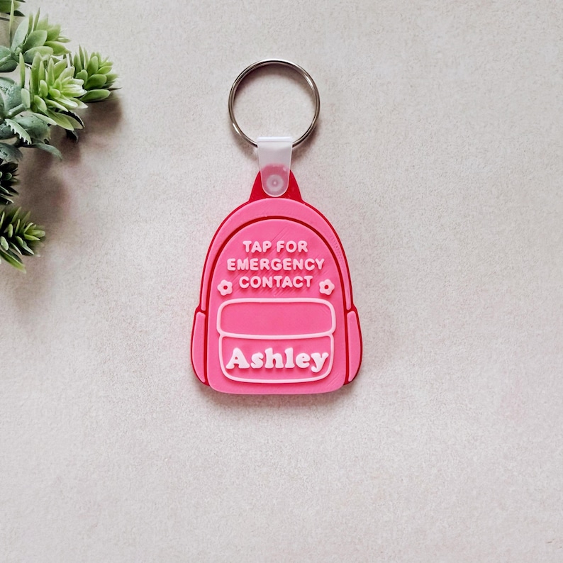 Custom NFC Emergency Contact Keychain, Personalized Kids Medical ID Tag ...