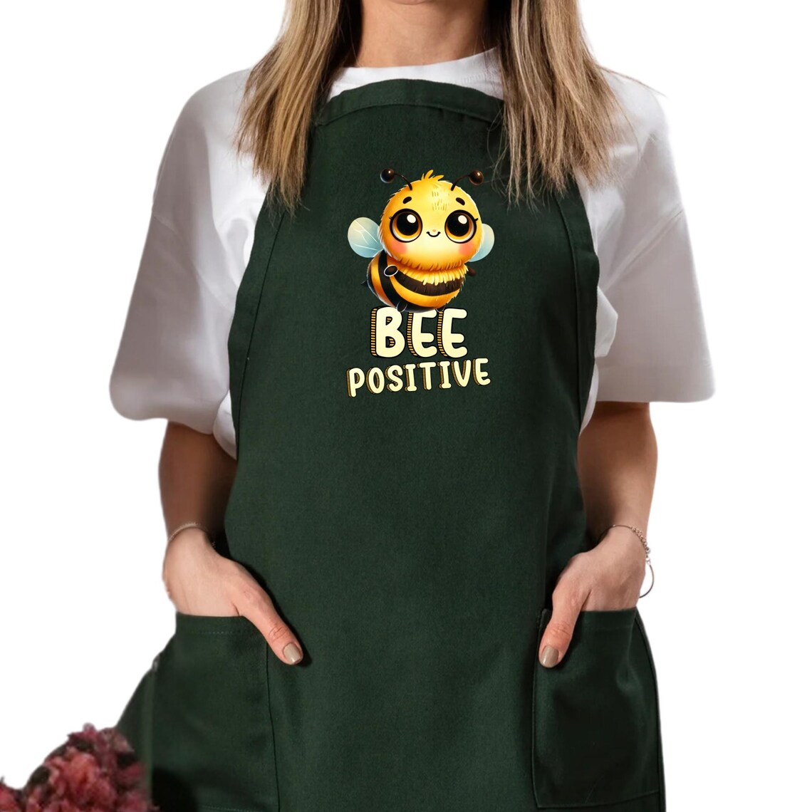 Queen Bee Apron, Bee Positive Apron, Mom Apron, Baking Apron, Nature ...
