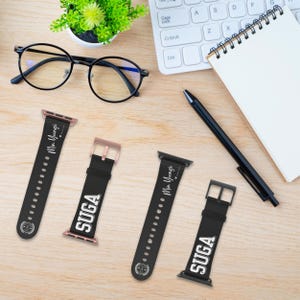 BTS SUGA Apple Watch Strap, Min Yoongi White Finger Heart Logo, Korean ...
