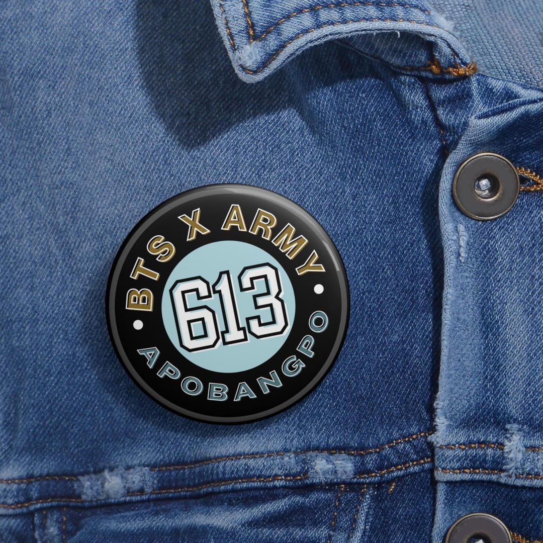 BTS X Army Apobangpo 613 Blue and Gold Pin Buttons, Kpop Fan Merch ...