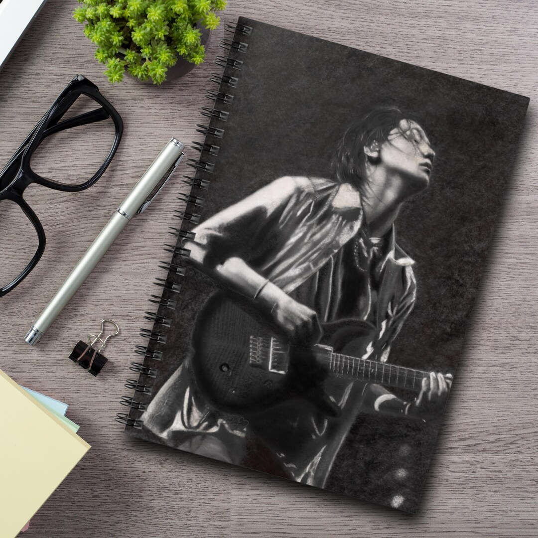Min Yoongi Fanart Spiral Notebook: Ruled Line, SUGA Guitar Playing ...