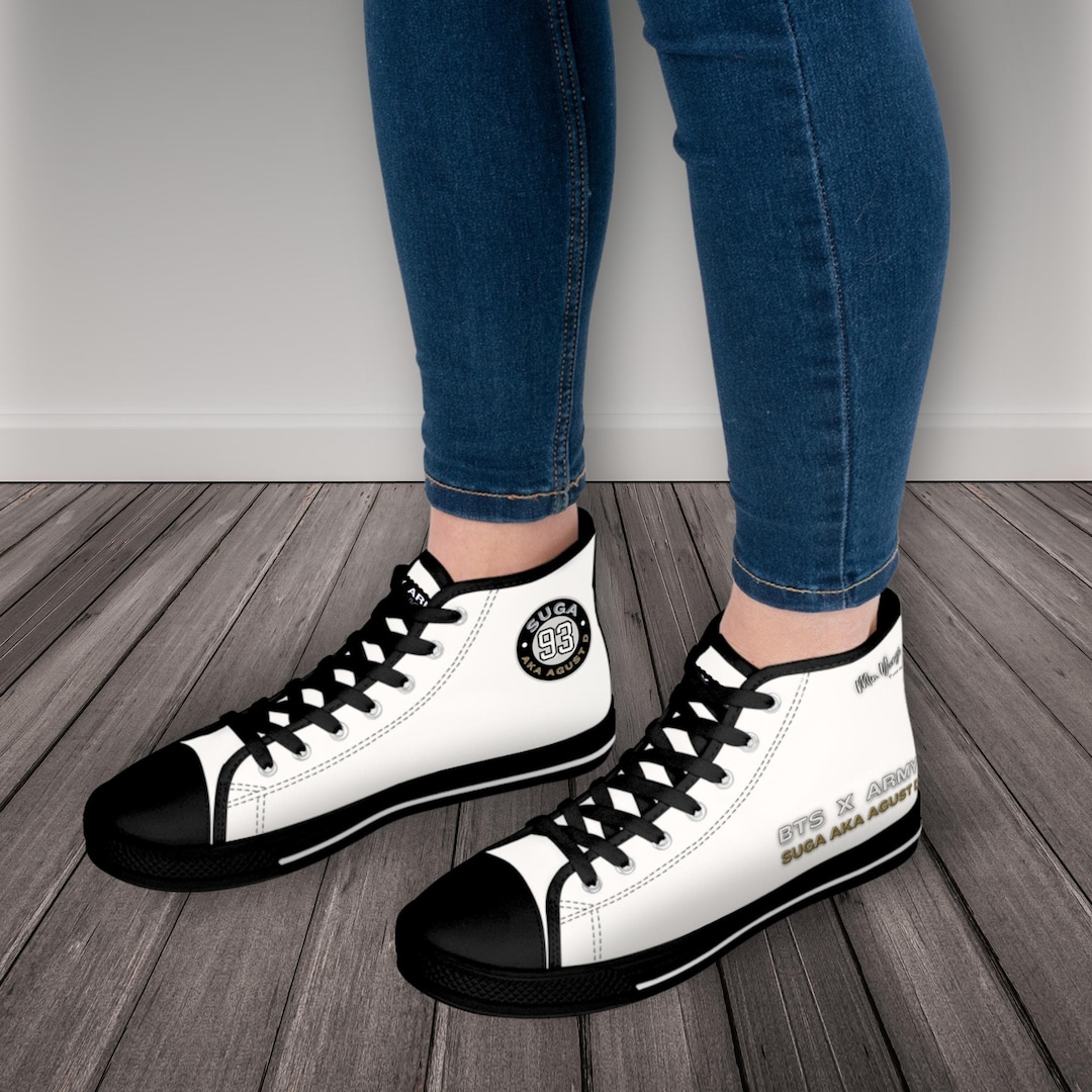 K-pop BTS SUGA Aka Agust D Min Yoongi 93 White High Top Sneakers ...