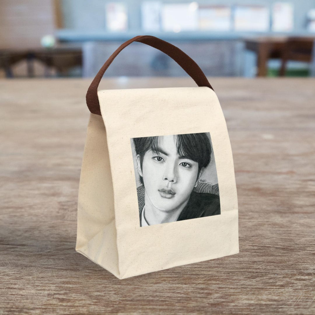 BTS JIN Kim Seokjin Print of Hand Drawn Charcoal Portrait on Canvas ...