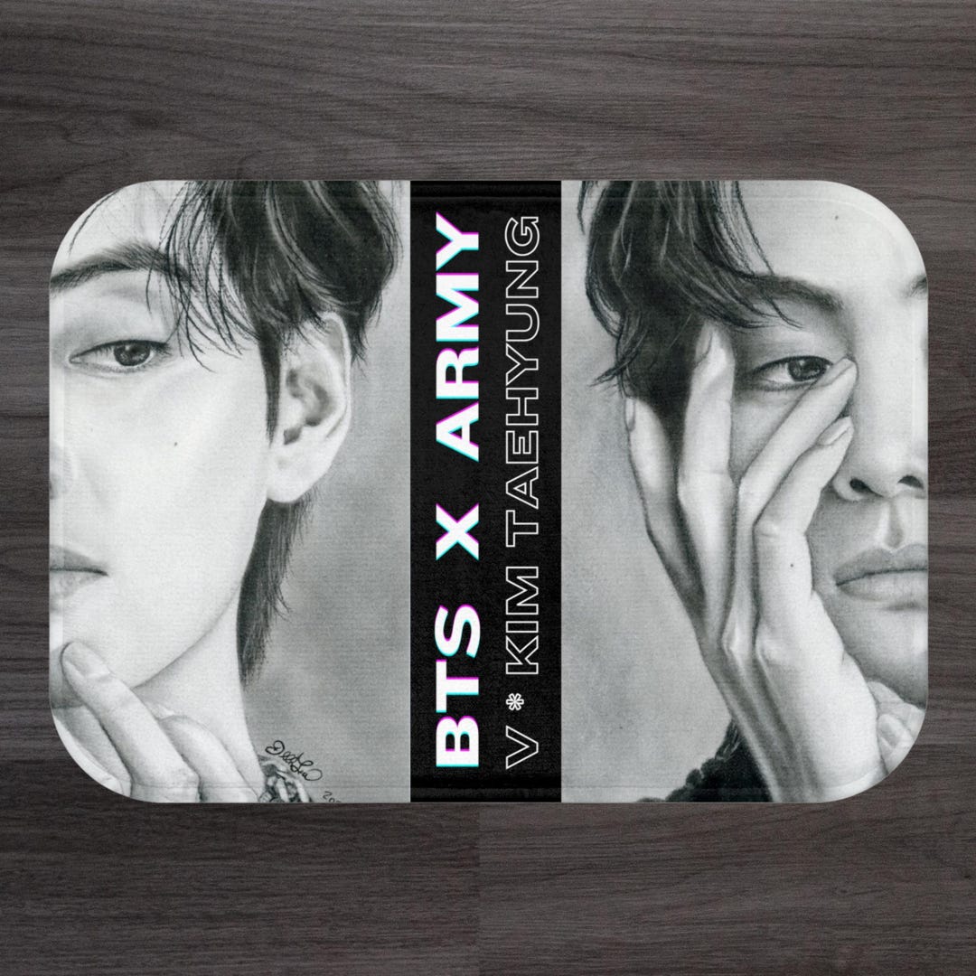 Bath Mat BTS X Army V Kim Taehyung Print Home Bathroom Floor Decor ...