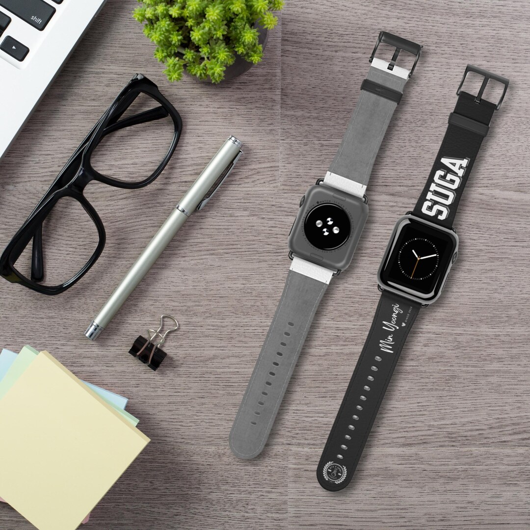 BTS SUGA Apple Watch Strap, Min Yoongi White Finger Heart Logo, Korean ...