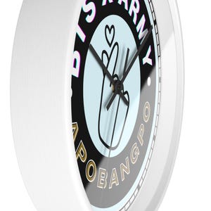 BTS Army Wall Clock, Apobangpo Finger Heart Blue Round Logo Design ...