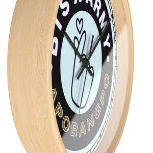 BTS Army Wall Clock, Apobangpo Finger Heart Blue Round Logo Design ...