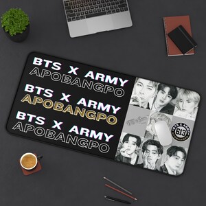 Desk Mat Mouse Pad BTS is 7 Apobangpo Members Print Gaming School ...