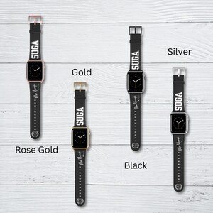 BTS SUGA Apple Watch Strap, Min Yoongi White Finger Heart Logo, Korean ...