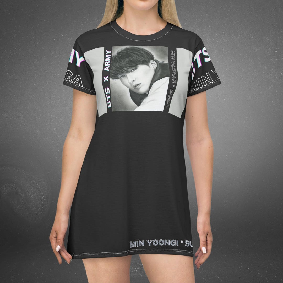 T-shirt Dress (AOP) BTS X Army SUGA Min Yoongi Apobangpo Fashion ...