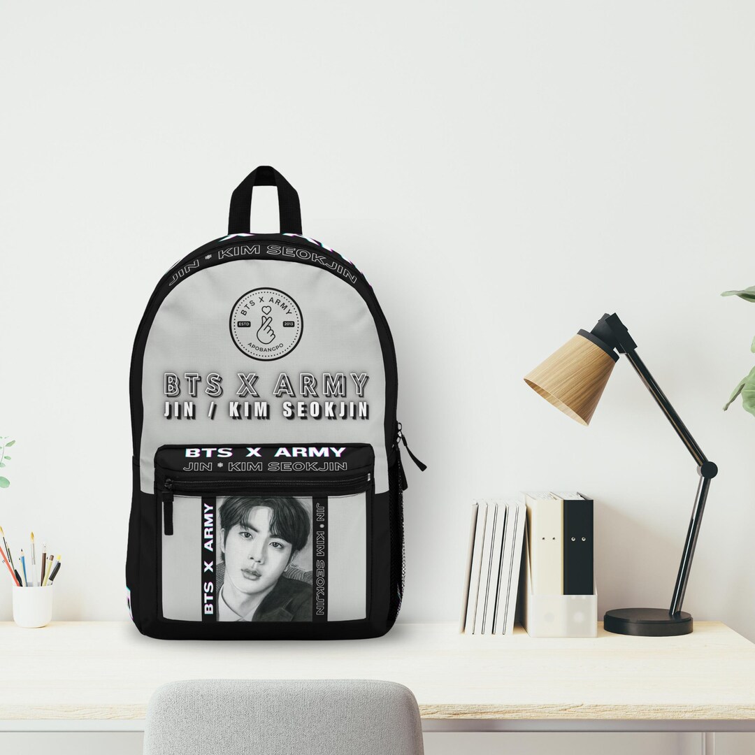 BTS Jin Kim Seokjin Backpack, Knapsack, Bookbag - Kpop Fan Gift, Travel ...