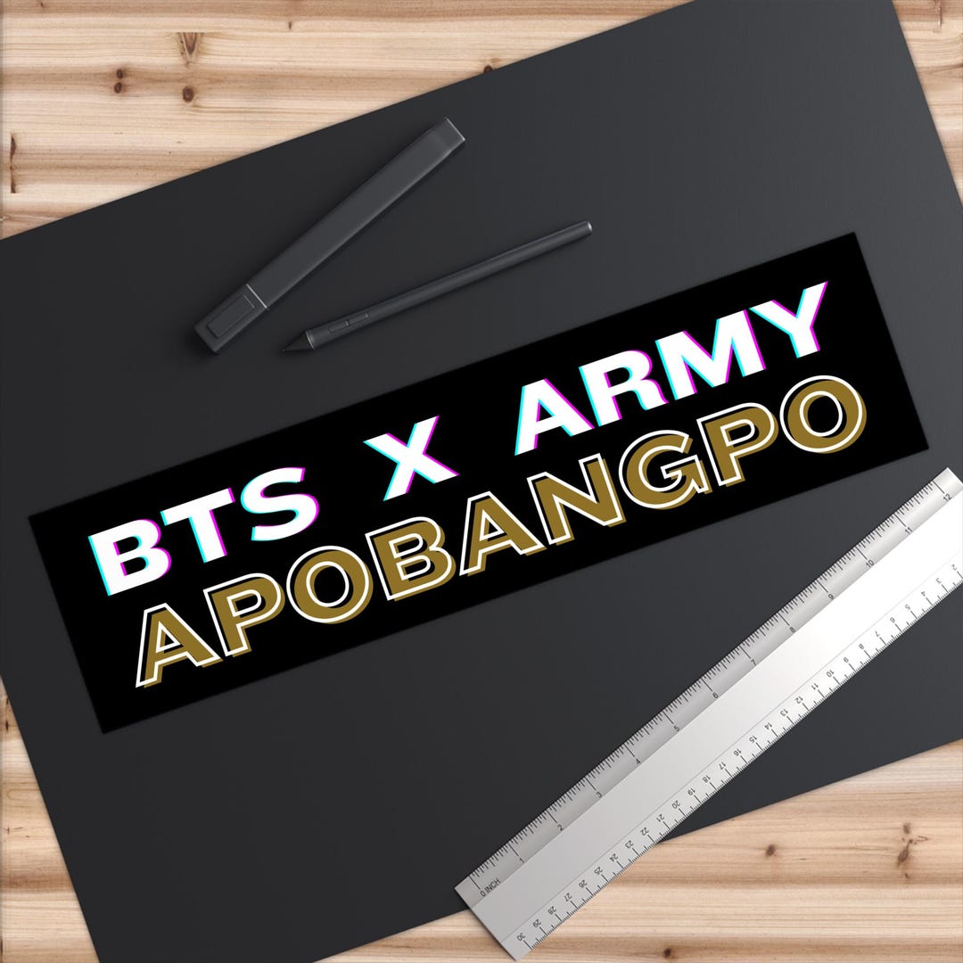 Bumper Stickers, BTS X ARMY APOBANGPO Gold Offset Sticker for Car, Laptop, Kpop Fan Gift, Kpop ...