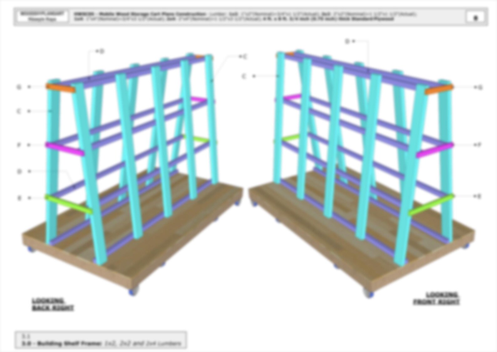 DIY 4x7 Ft Rolling Wood Storage Cart Plans – Mobile Workshop Organizer ...