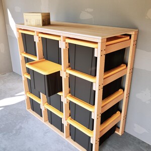 DIY 27 Gallon Bin Storage Rack Plan 3x4 Tote Shelf PDF Instant Easy ...