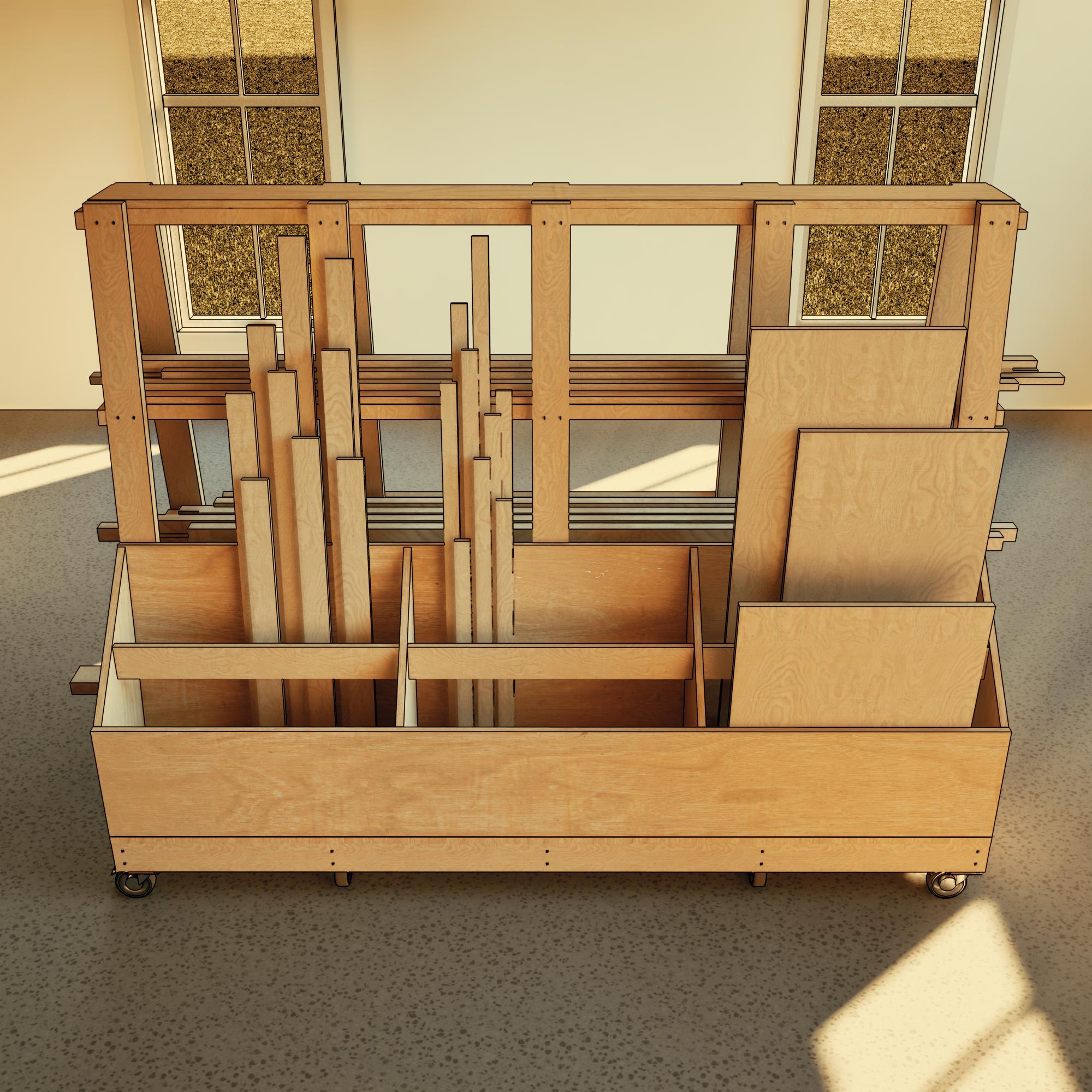 DIY 4x7 Ft Rolling Wood Storage Cart Plans – Mobile Workshop Organizer ...
