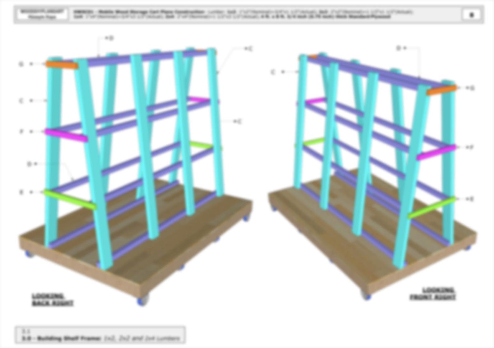 4x6 Ft DIY Mobile Wood Storage Cart Plans – Organize Scrap Lumber and ...
