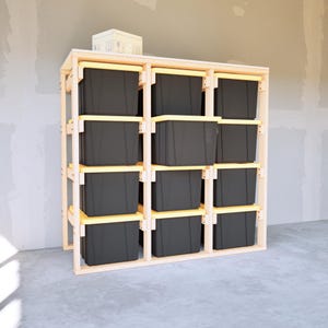 DIY 27 Gallon Bin Storage Rack Plan 3x4 Tote Shelf PDF Instant Easy ...