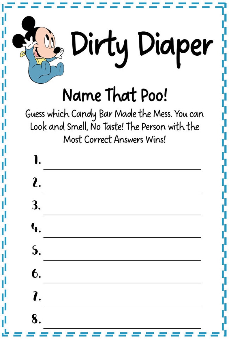 Mickey Baby Shower Game Suite - Etsy
