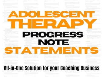 Child Therapy Progress Note Statements, Therapy Progress Notes ...