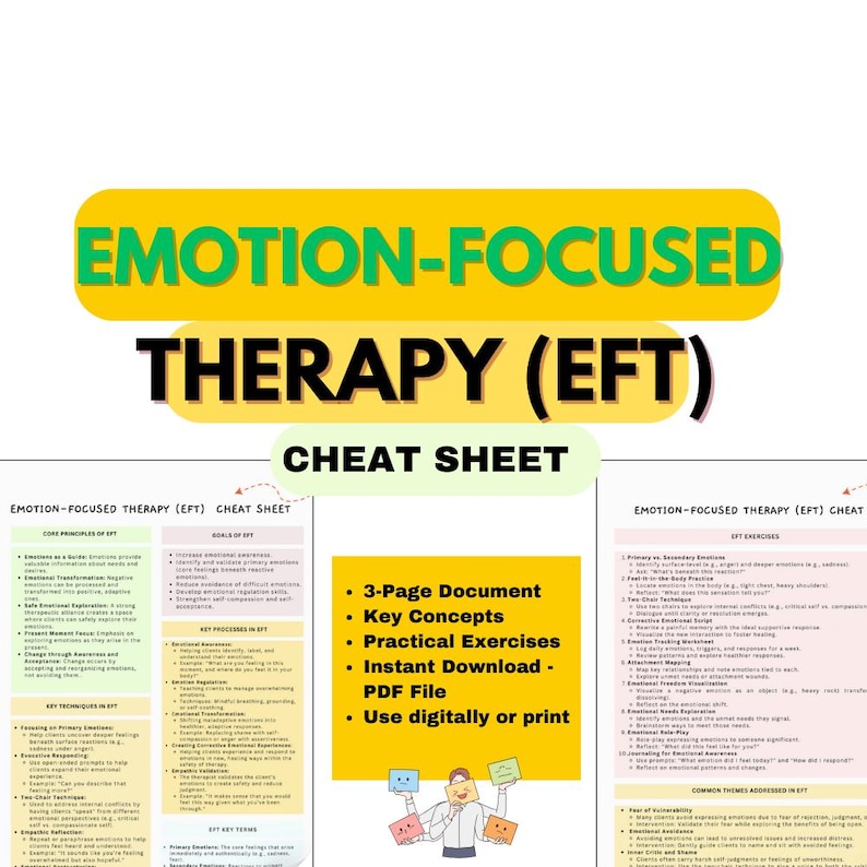 EFT Cheat Sheets, Emotion-focused Therapy Handout, EFT Worksheets ...