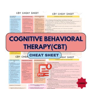 CBT Therapy Cheat Sheet, CBT Therapy Worksheets, Cognitive Distortions ...