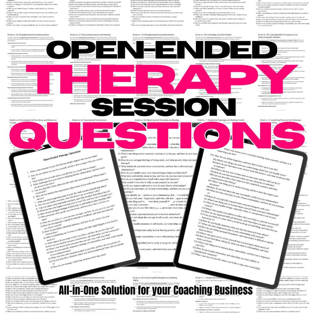 Open Ended Therapy Questions, Counseling Questions, Therapy Resources ...
