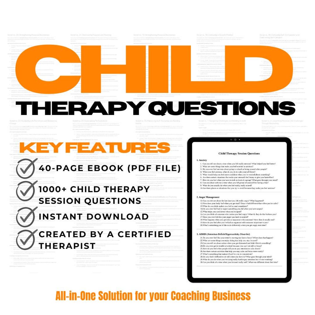 Child Therapy Session Questions, Child Counseling Questions, Child ...
