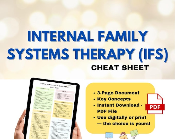 IFS Cheat Sheet, Internal Family Systems Therapy Worksheets, IFS Parts ...