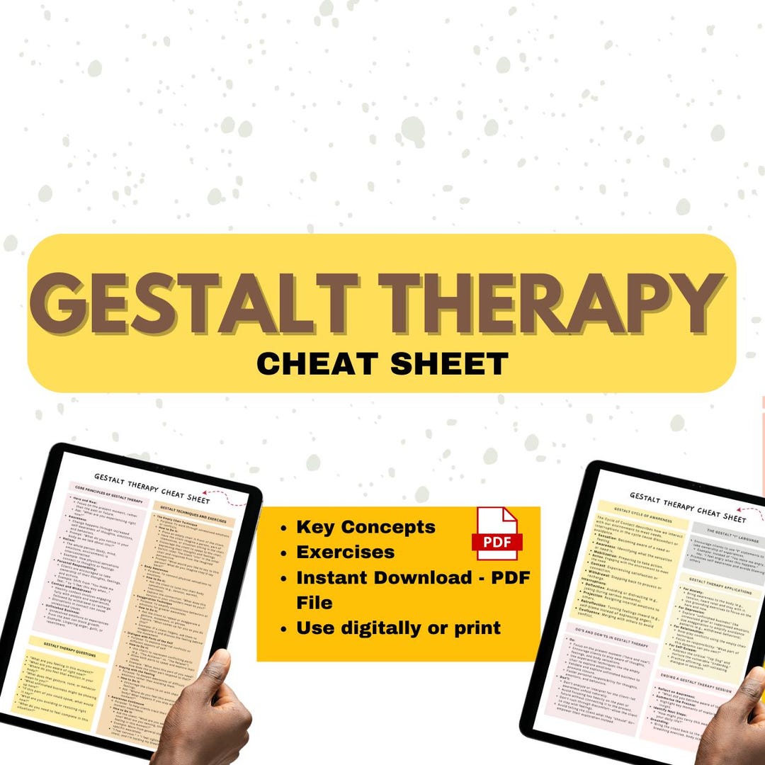 Gestalt Therapy Cheat Sheet, Gestalt Therapist Handout, Gestalt Therapy ...
