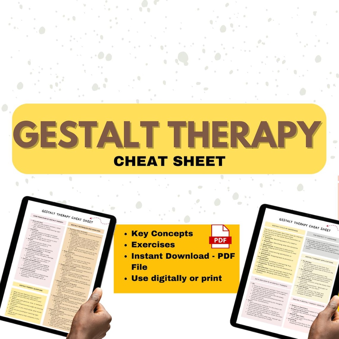 Gestalt Therapy Cheat Sheet, Gestalt Therapist Worksheets, Therapy ...