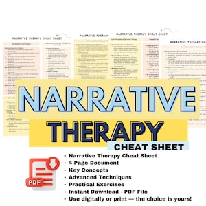 Narrative Therapy Cheat Sheet, Narrative Therapy Resources, Narrative ...