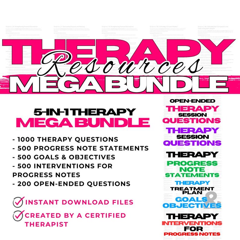 Therapy Bundle, Therapy Questions, Therapy Interventions, Therapy ...