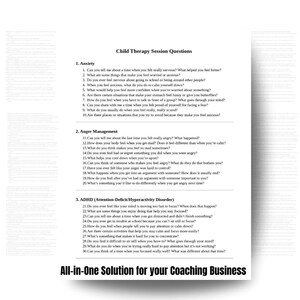 Child Therapy Session Questions, Child Counseling Questions, Child ...