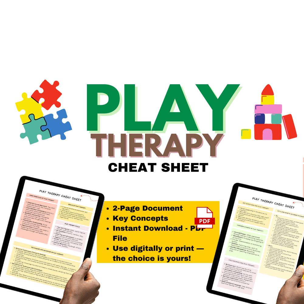 Play Therapy Cheat Sheet, Play Therapy Tools, Play Therapy Resources ...