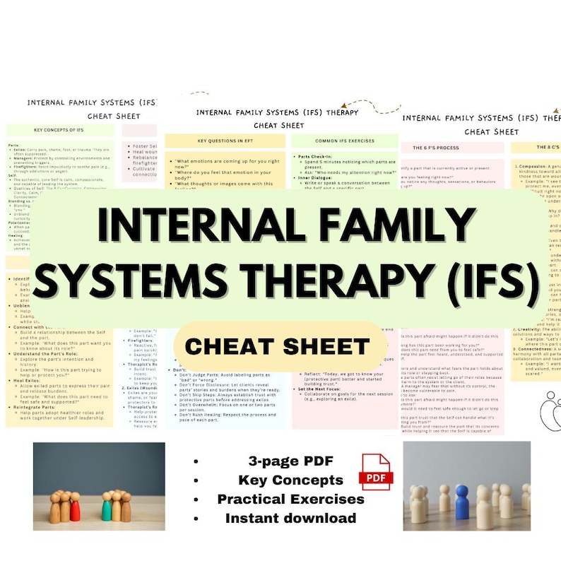 IFS Cheat Sheet, Internal Family Systems Therapy Tools, IFS Parts Work ...