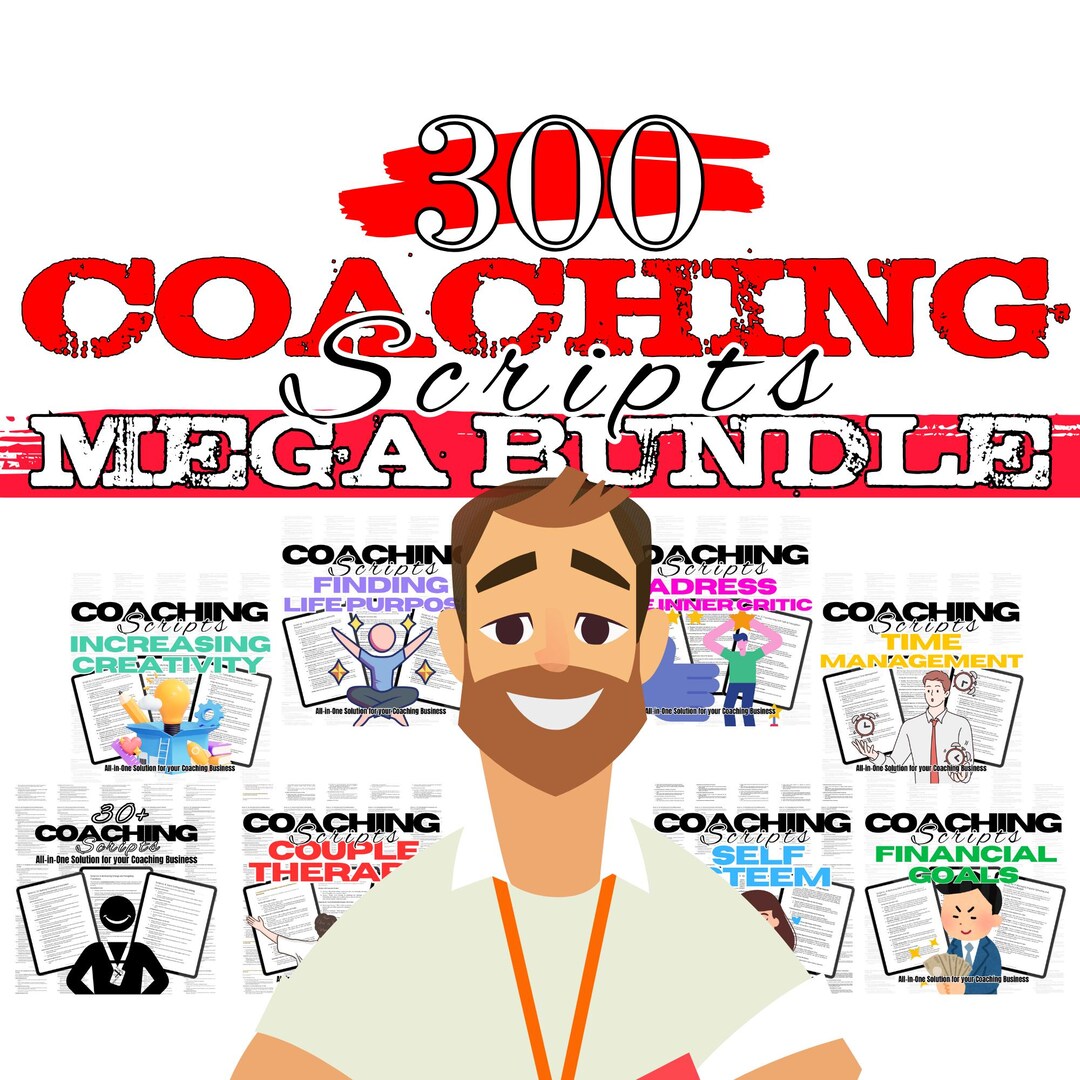 Entire Shop Coaching Scripts Bundle, Life Coach Workbook, Therapist ...