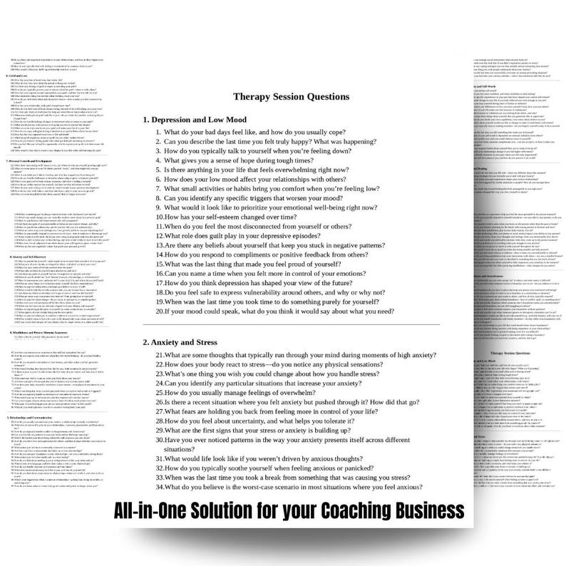 Therapy Questions, Therapy Session Questions, Counseling Questions ...