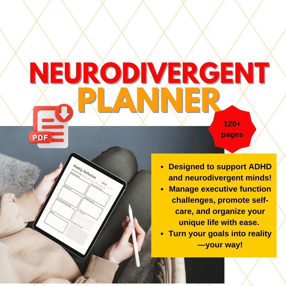 Neurodivergent Printable Planner, ADHD Digital Organizer, ADHD ...