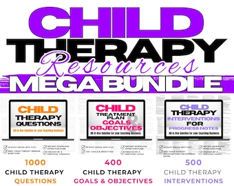 Child Therapy Bundle, Therapy Questions, Therapy Goals and Objectives ...