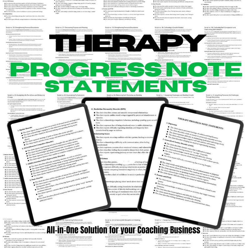 Therapy Progress Note Statements, Therapy Progress Notes, Progress Note ...
