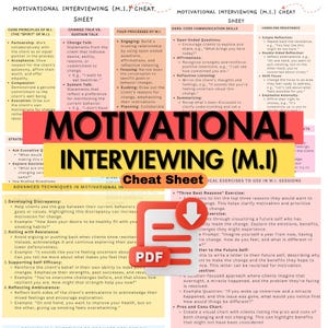 Motivational Interviewing Cheat Sheet, Therapy Worksheets Resources, MI ...
